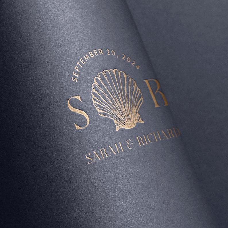 Beach Wedding Monogram for Invitation Beach Themed Wedding - Etsy