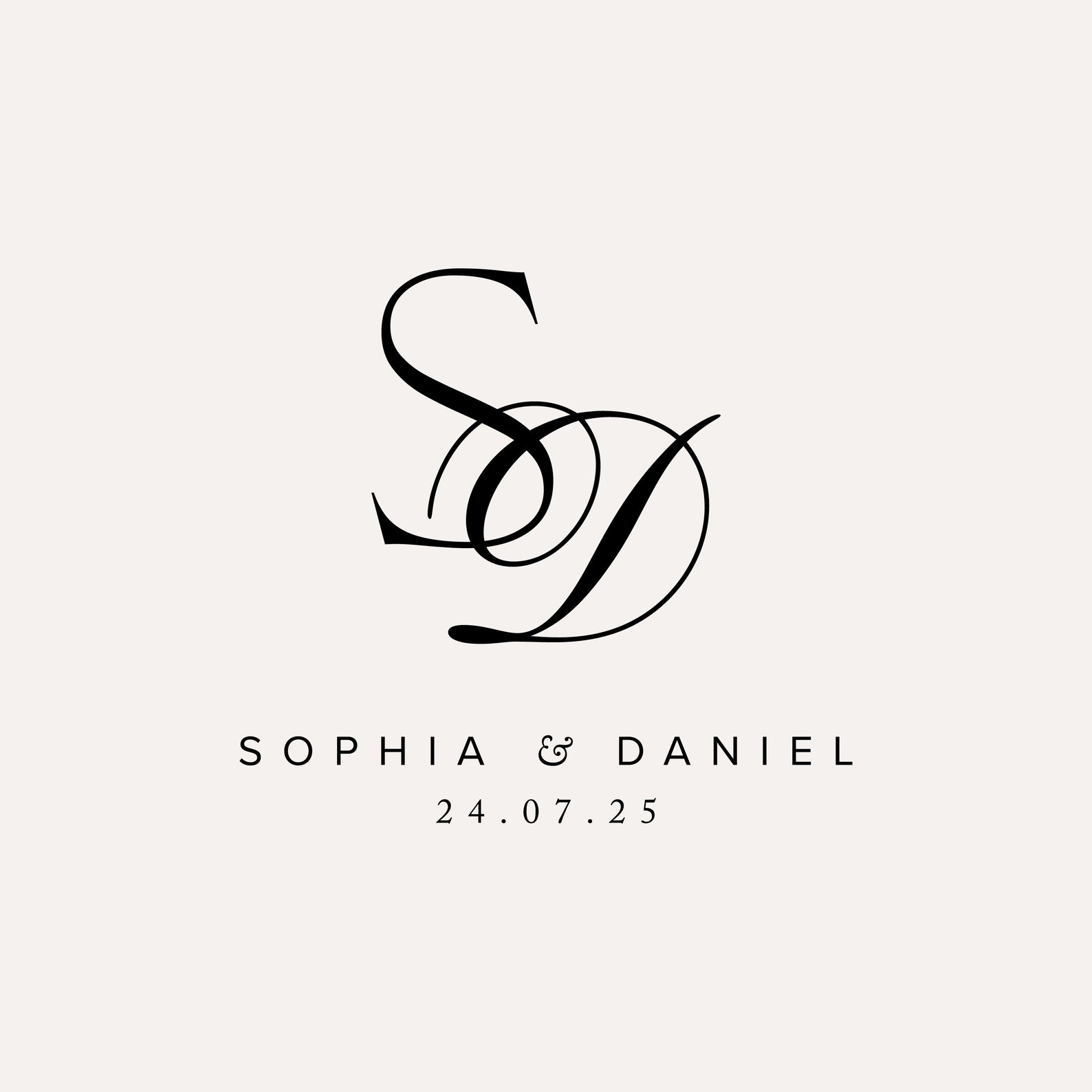 Personalised Elegant Wedding Monogram Logo Design, Custom Initials for ...