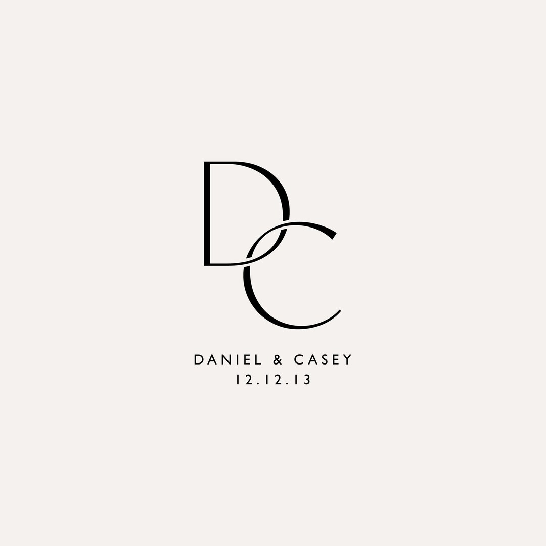 Interlocking Wedding Logo Couple Monogram, Modern Wedding Monogram ...