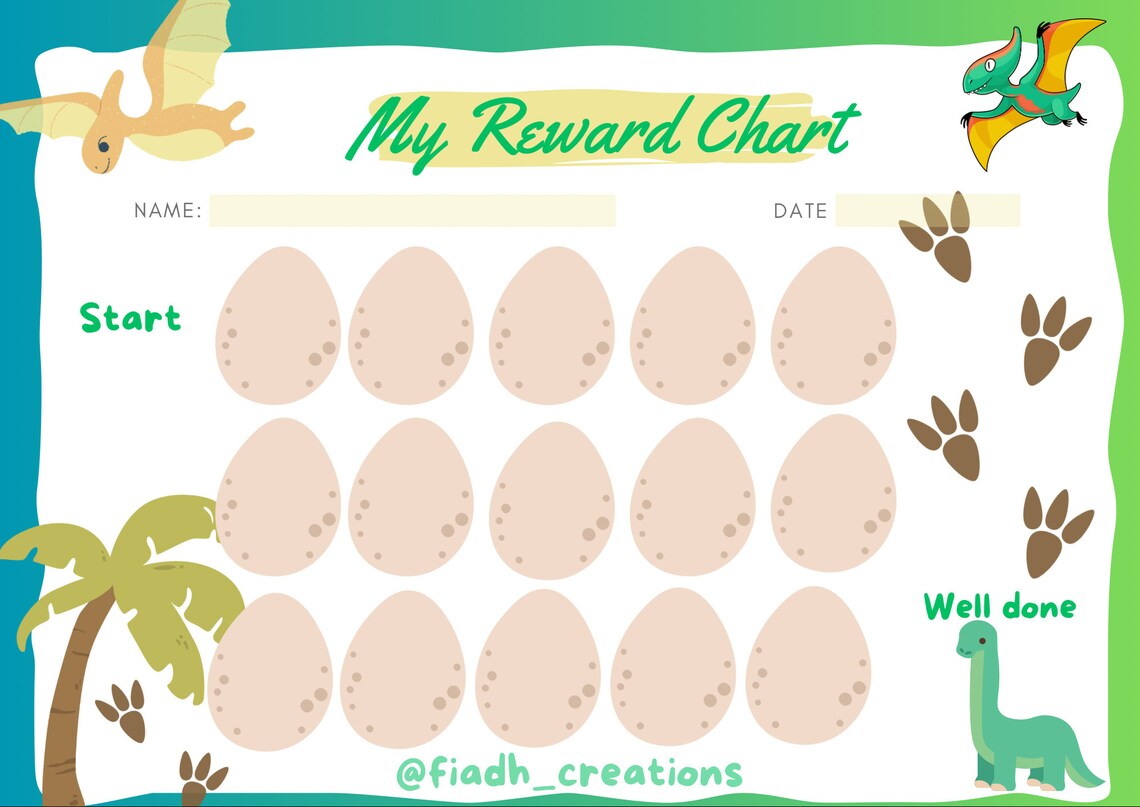 Dinosaur Reward Chart PDF Digital Download Trees Parent Hacks Printable ...