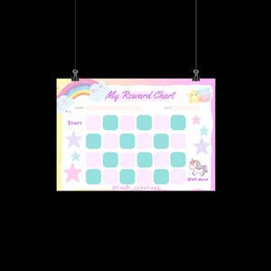 Unicorn Reward Chart PDF | Digital Download| Stars | Rainbow ...