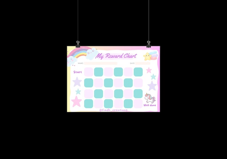Unicorn Reward Chart PDF | Digital Download| Stars | Rainbow ...