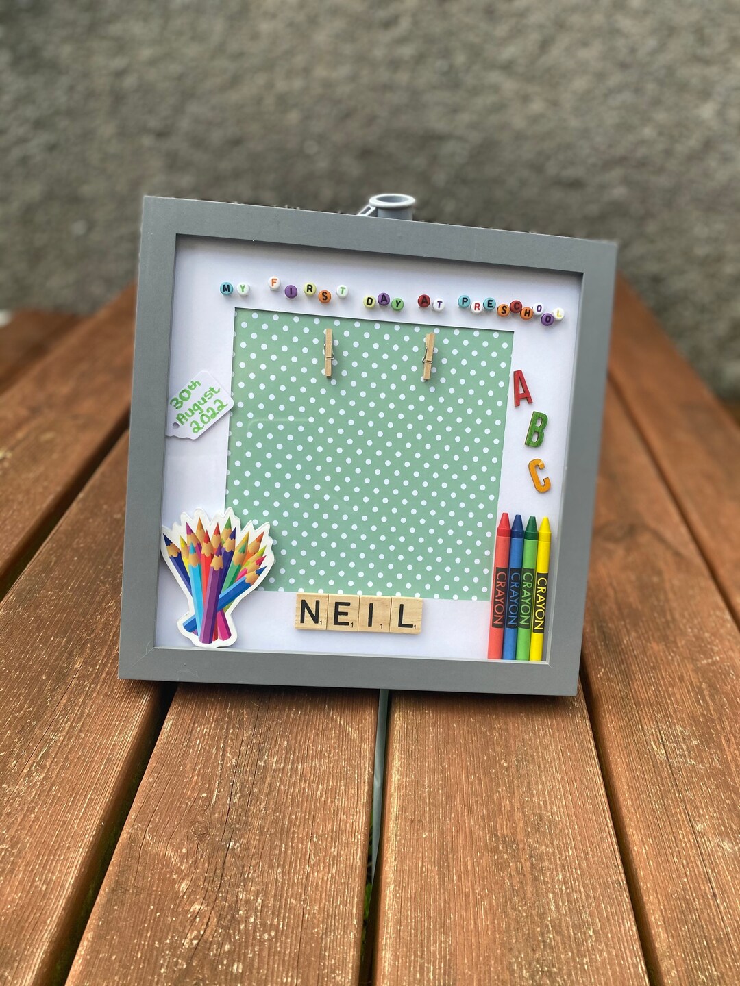 Pre-school Frame ABC Crayon Art Children School Education Colourful ...