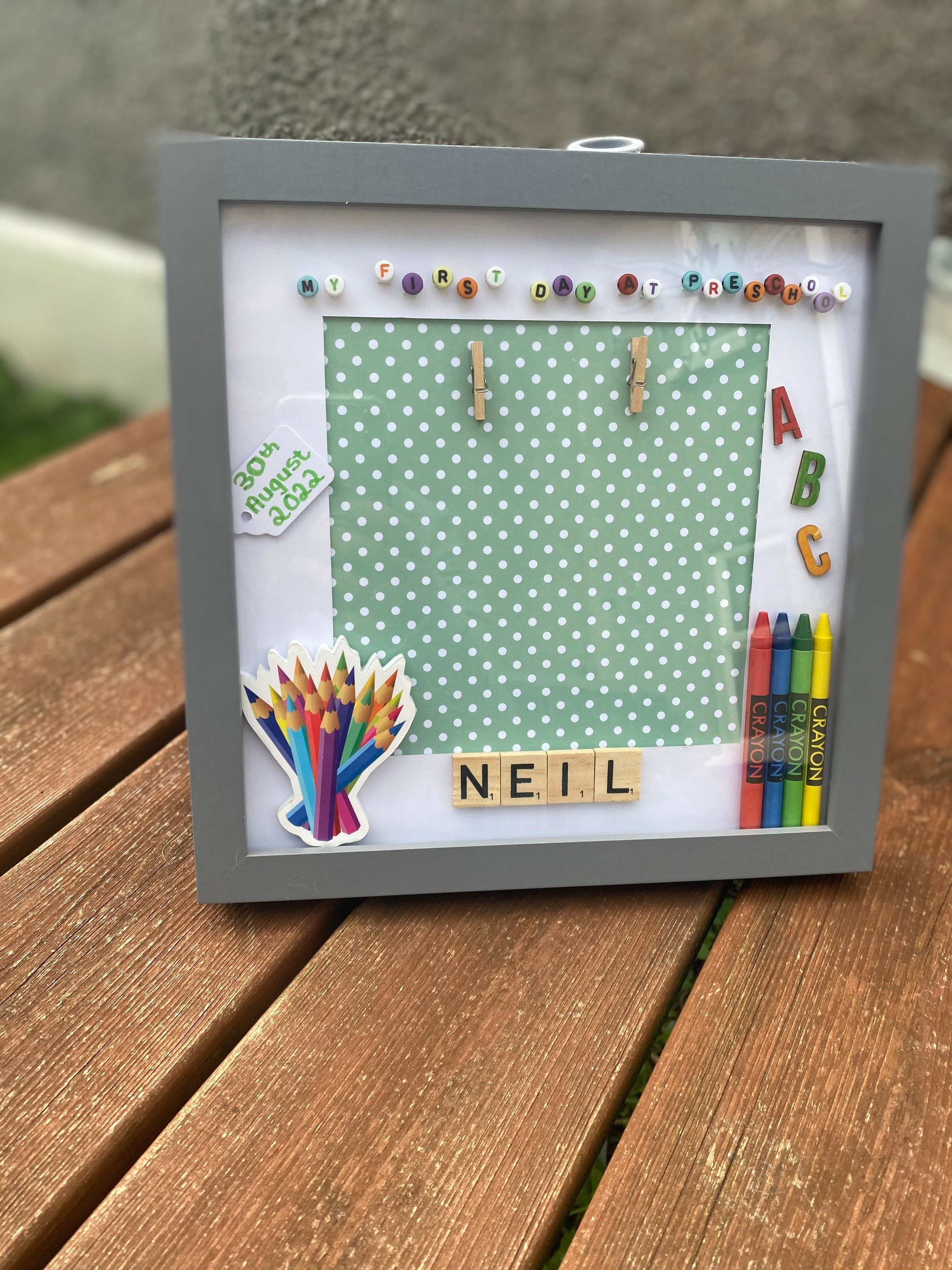 Pre-school Frame ABC Crayon Art Children School Education Colourful ...