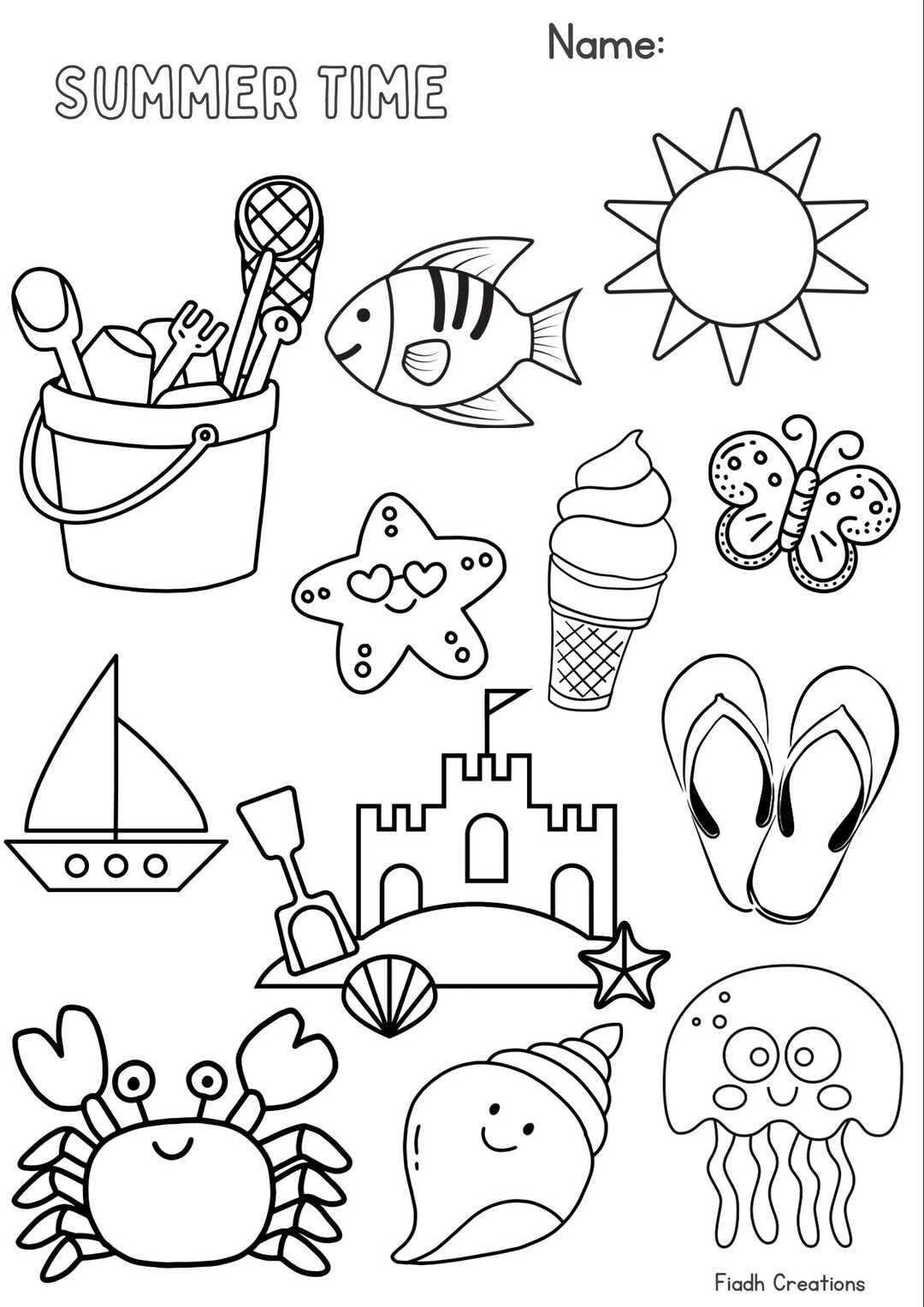 Summer Printable Colouring Page | Beach | Children | Art | Craft ...