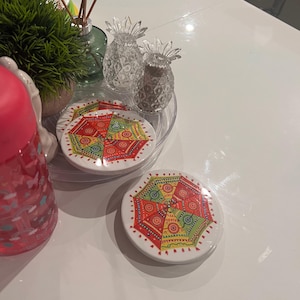 Coasters - White With Rajasthani Umbrella/ Rangoli / Indian Design - Etsy