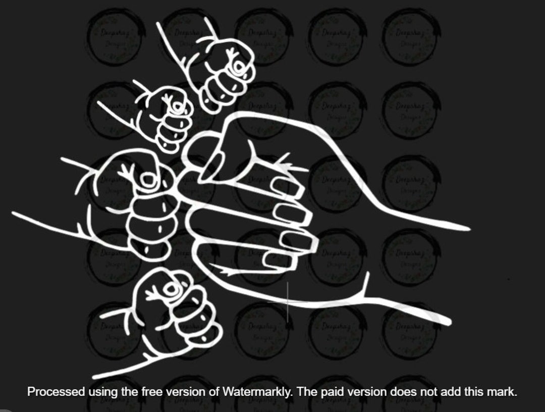 Mom and 4 Kids Fist Bump - White PNG File (digital Download) - Etsy