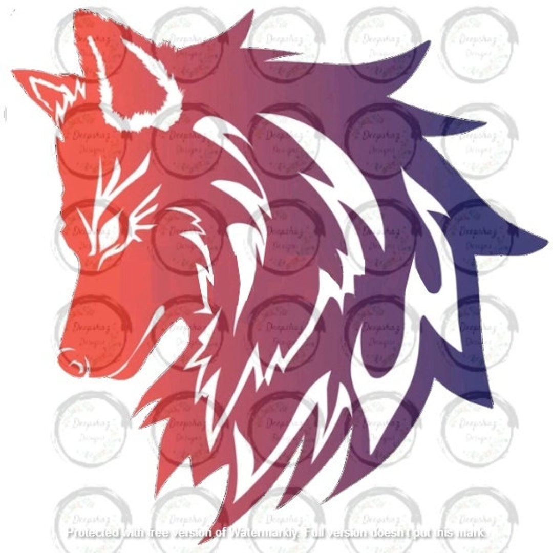 Wolf Face Colored Png File - Etsy