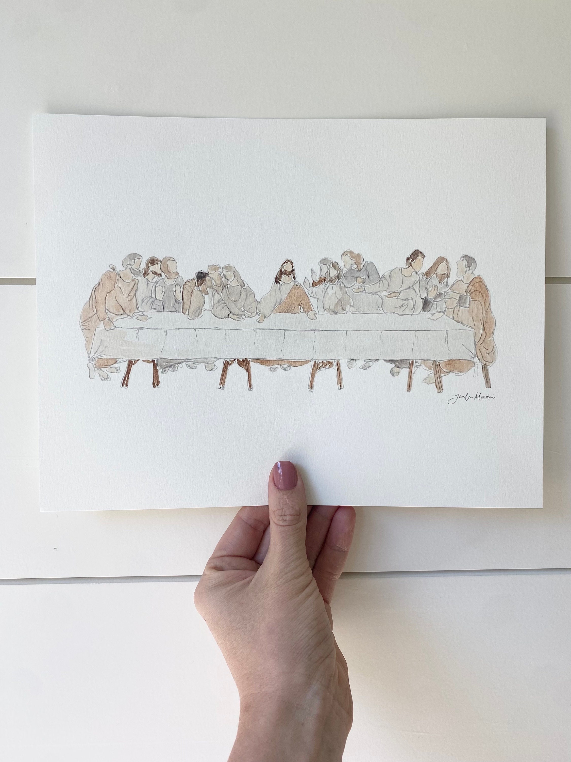 Watercolor Last Supper Print - Etsy