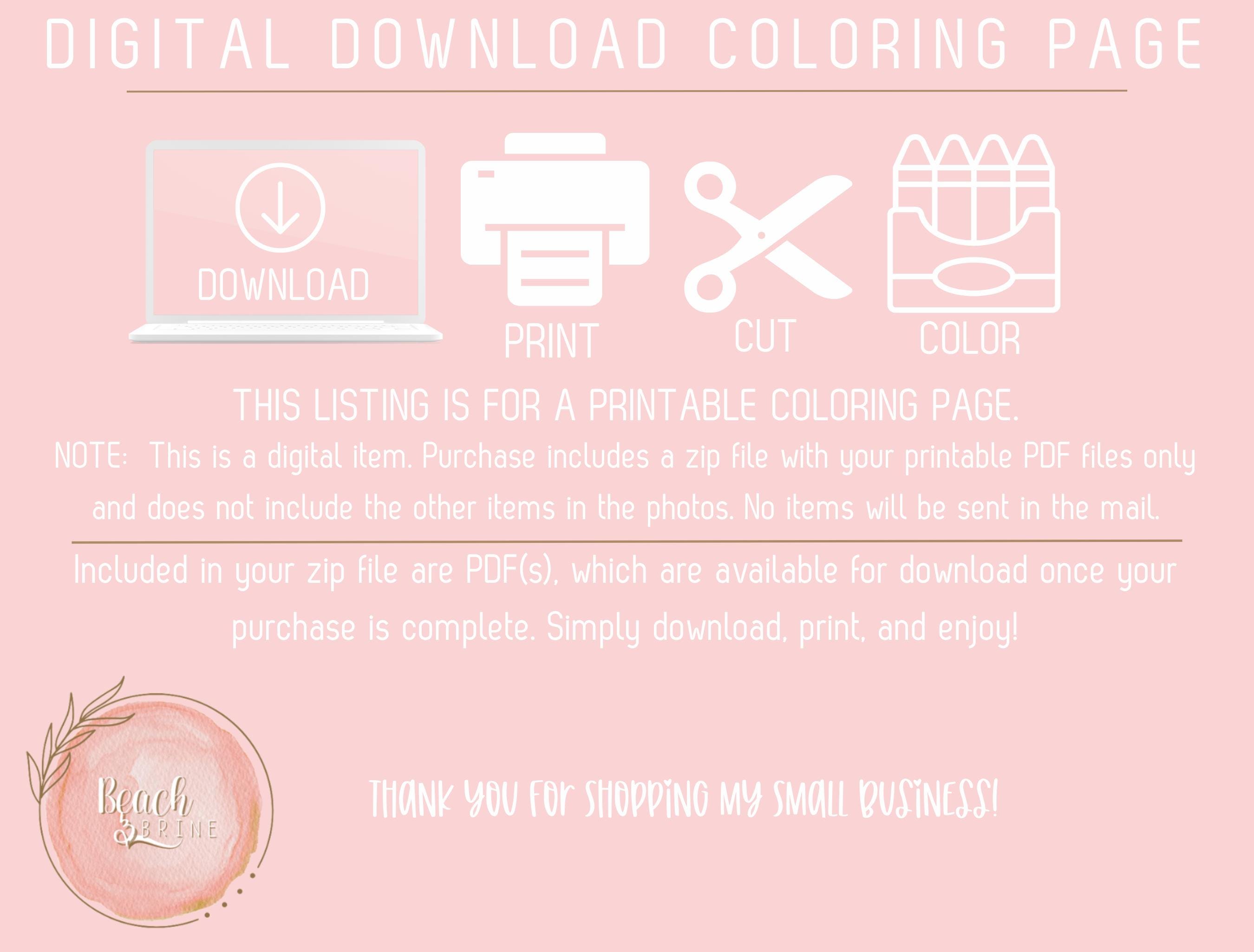 Hand-drawn Mermaid Printable Coloring Page. Mermaid Coloring Page ...