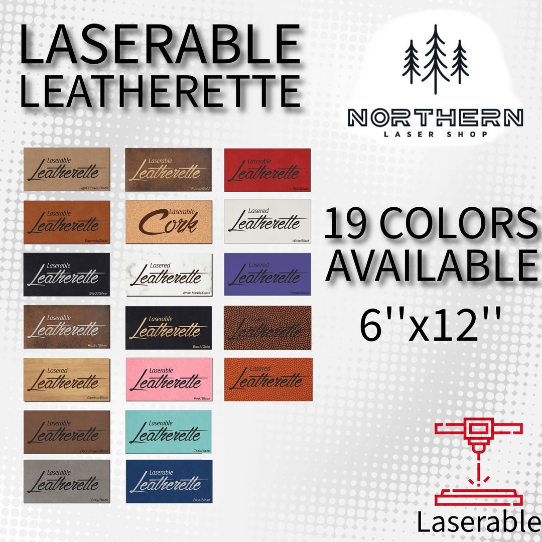 6" X 12" Leatherette Sheets, Laserable Engraving Supplies, Glowforge ...