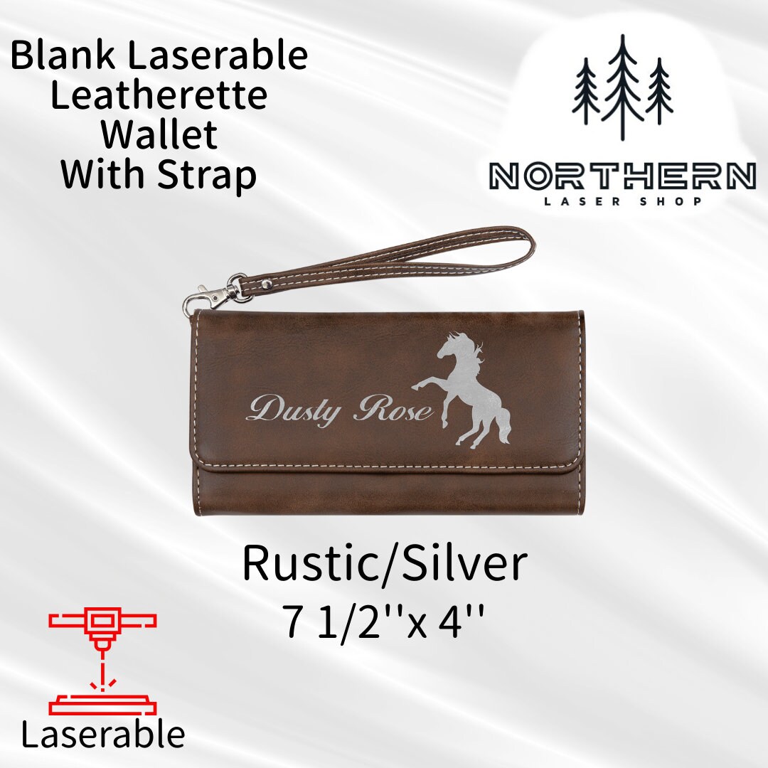 Rustic Silver Laserable Leatherette Wall With Strap, Gift for Her,vegan ...