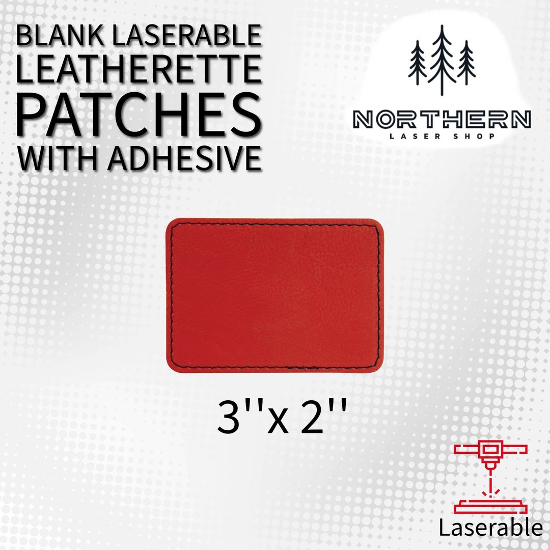 Red Leatherette Patches With Heat Adhesive, Rectangle 3"x 2"| Glowforge ...