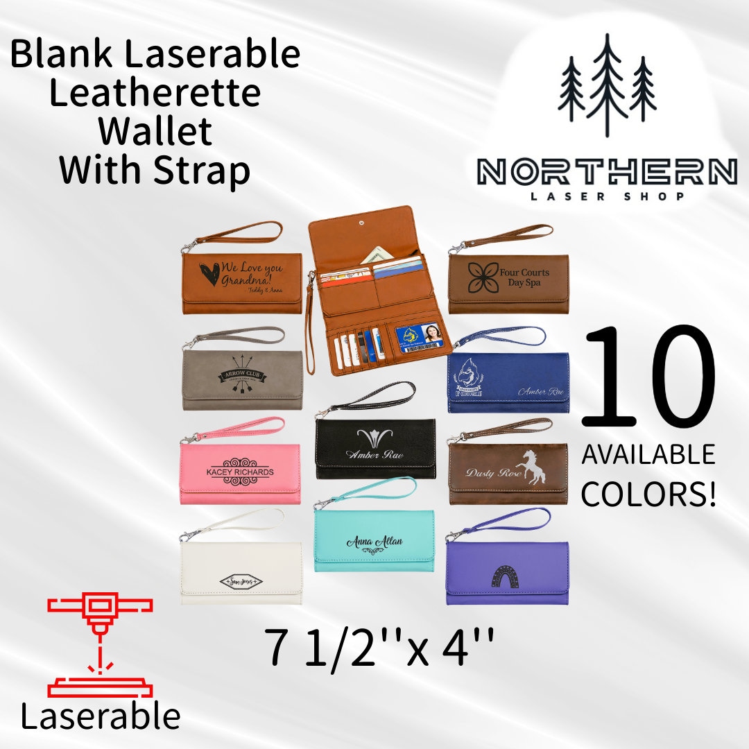 Blank Laserable Leatherette Wall With Strap, Gift for Her, Vegan ...