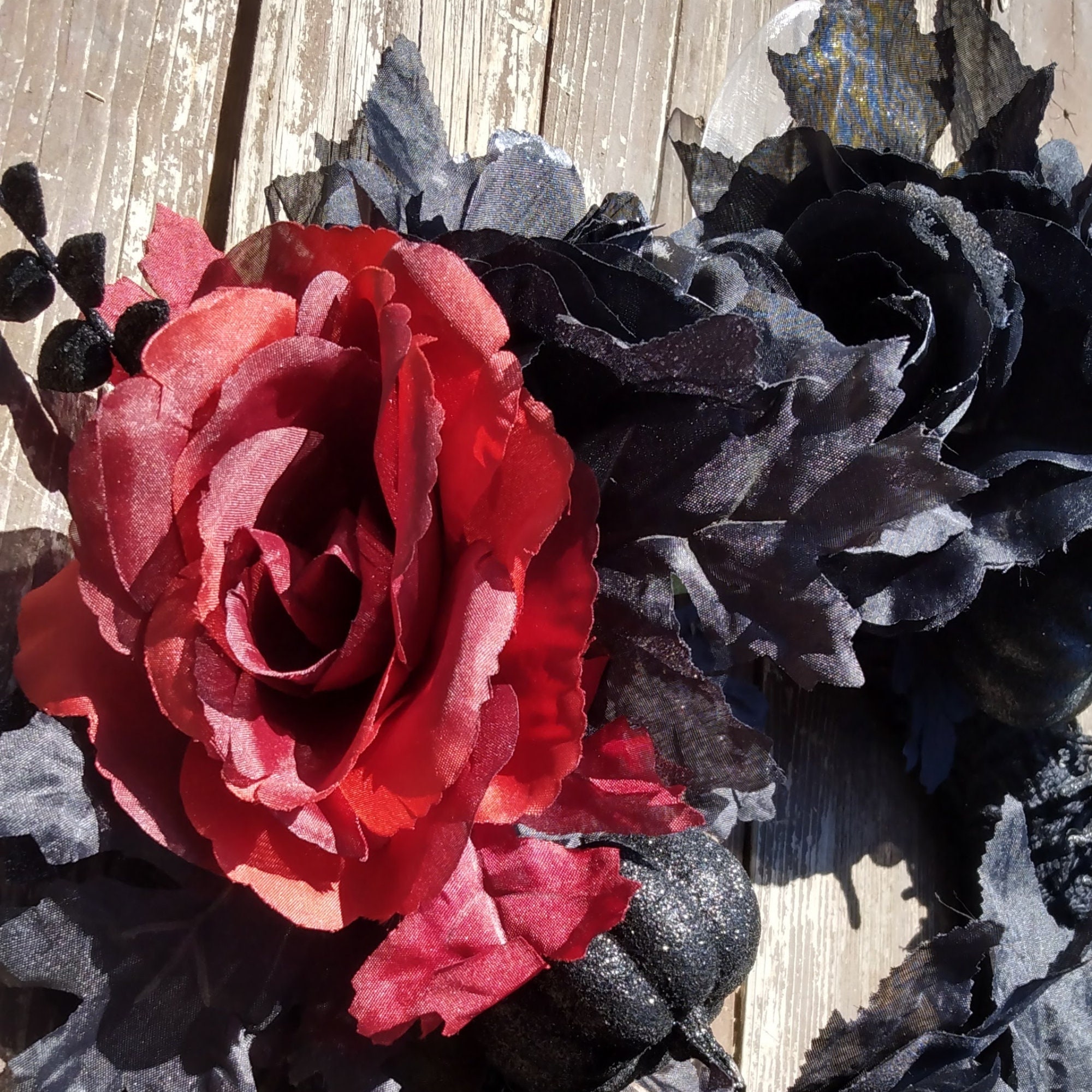 Halloween Gothic Black Flower Dark Red Rose Floral Samhain Dark Fall ...
