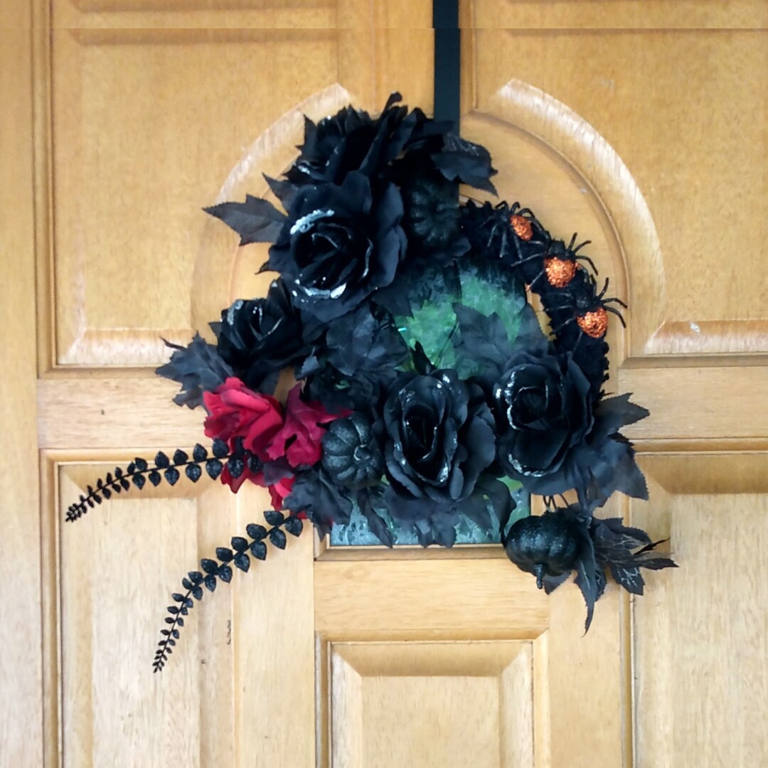 Halloween Gothic Black Flower Dark Red Rose Floral Samhain Dark Fall ...
