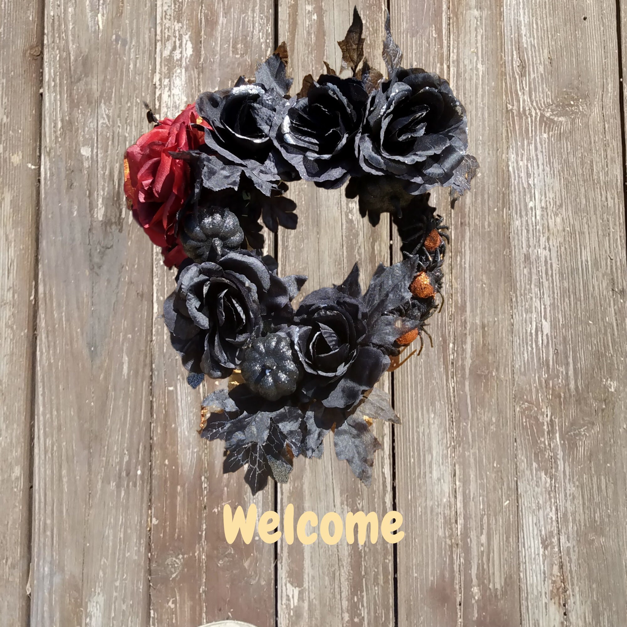 Halloween Gothic Black Flower Dark Red Rose Floral Samhain Dark Fall ...