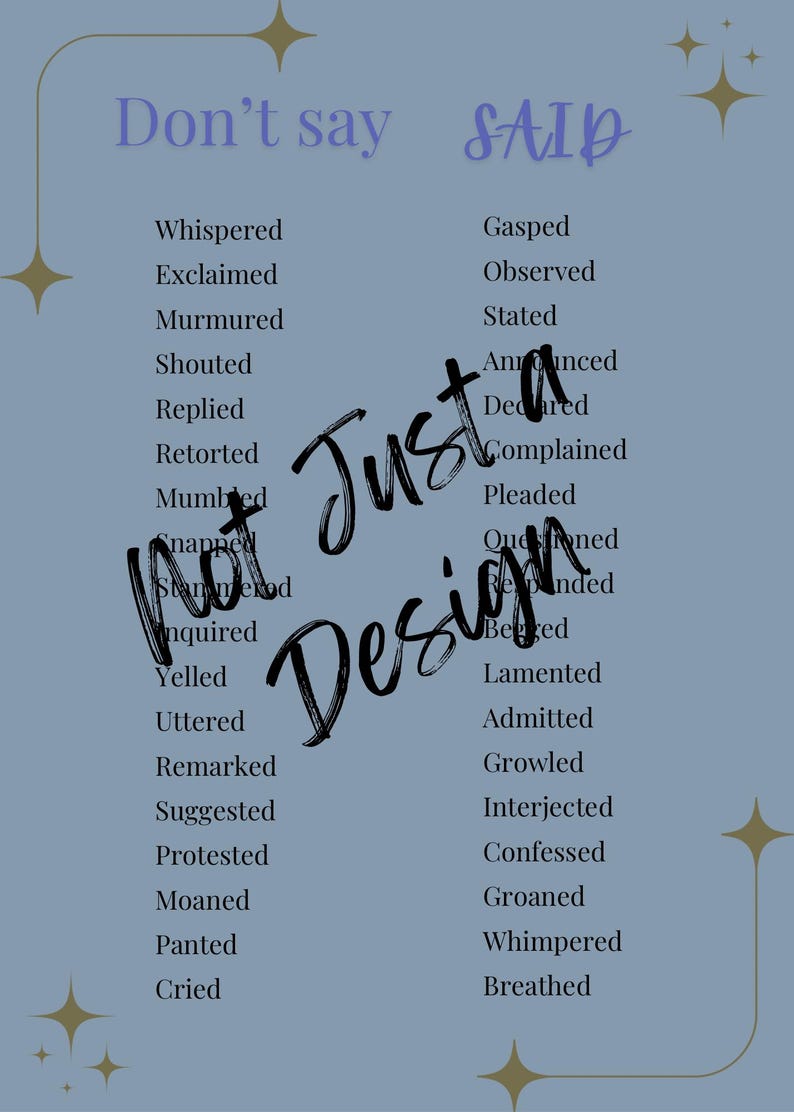 Don’t Say That! A Synonym Cheat Sheet for Writers! - Etsy