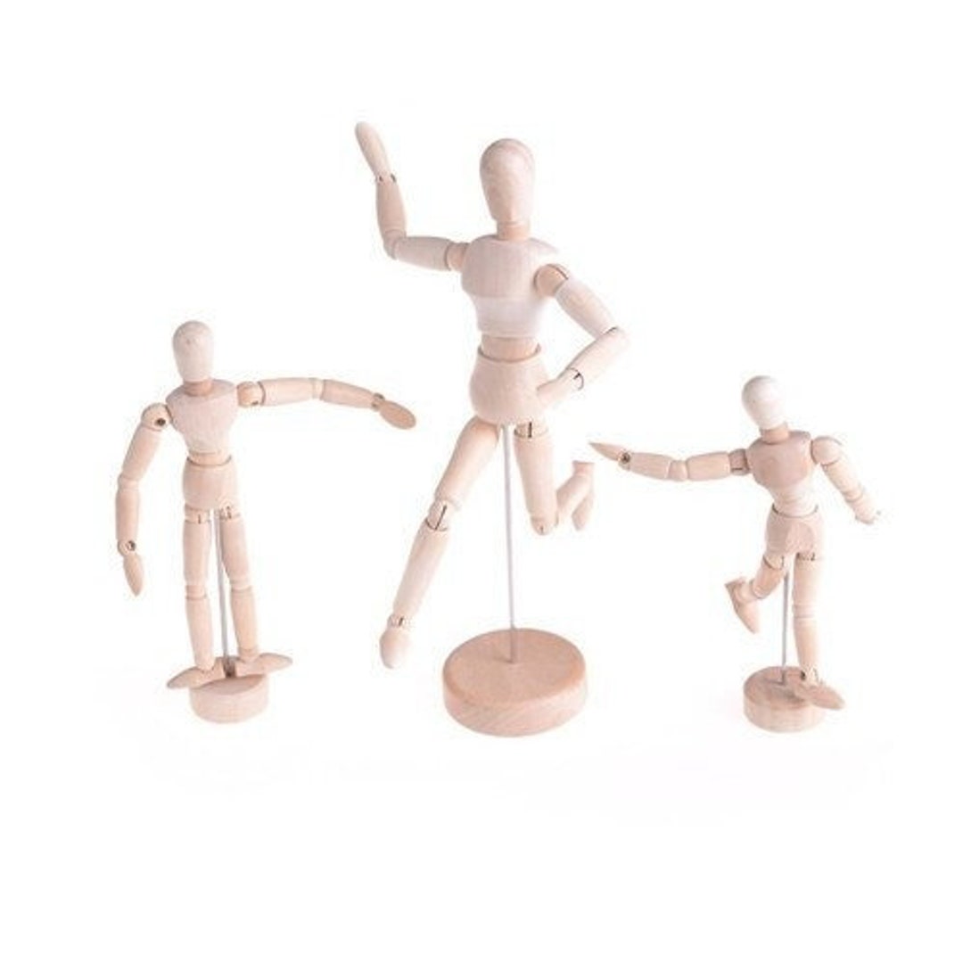 3 Sizes 4.5''/5.5''/ 8 Drawing Model Wooden Human Mannequin Unisex ...