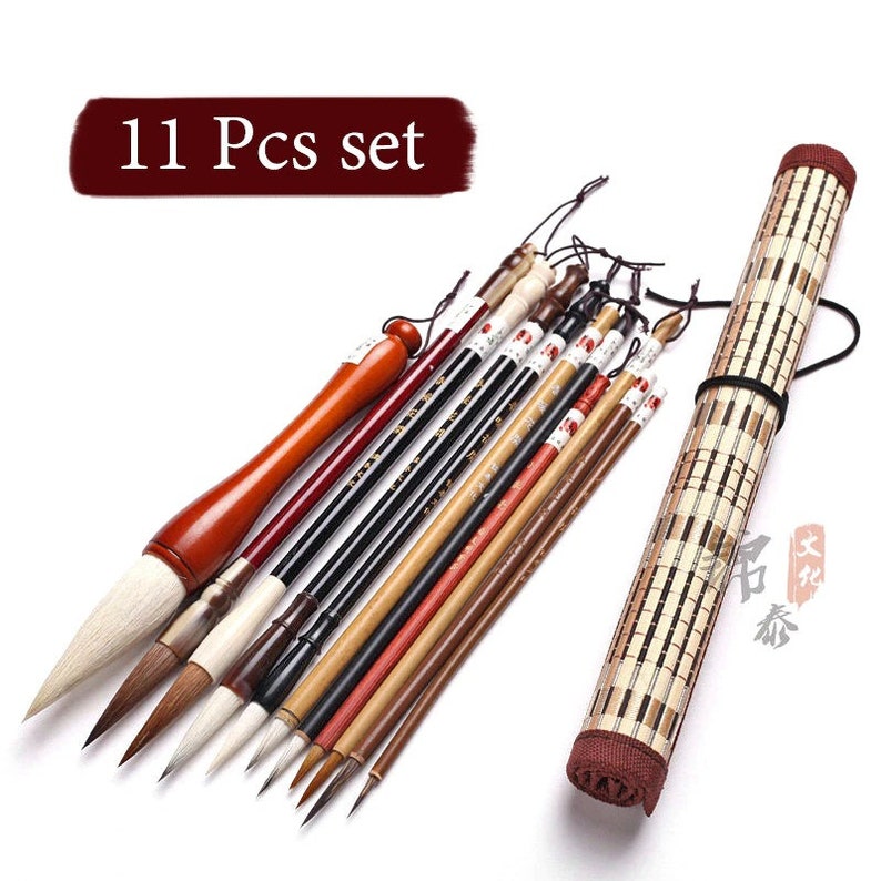 Calligraphy Brush Set Watercolor Painting Brush Set Roll-up - Etsy