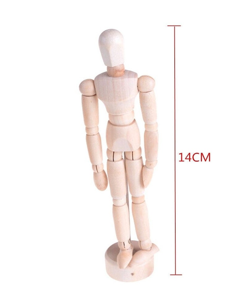 3 Sizes 4.5''/5.5''/ 8 Drawing Model Wooden Human Mannequin Unisex ...