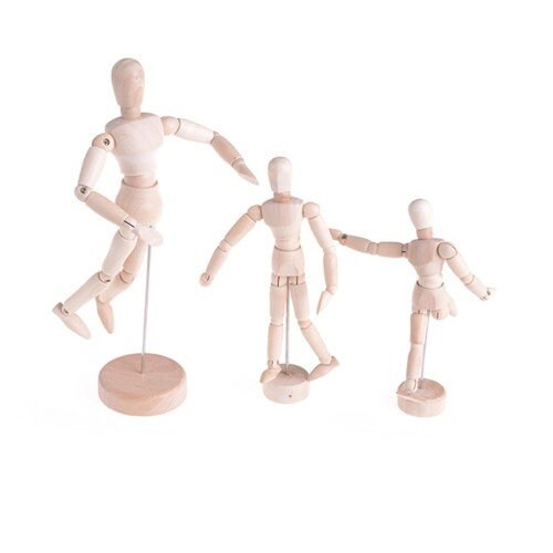 3 Sizes 4.5''/5.5''/ 8 Drawing Model Wooden Human Mannequin Unisex ...