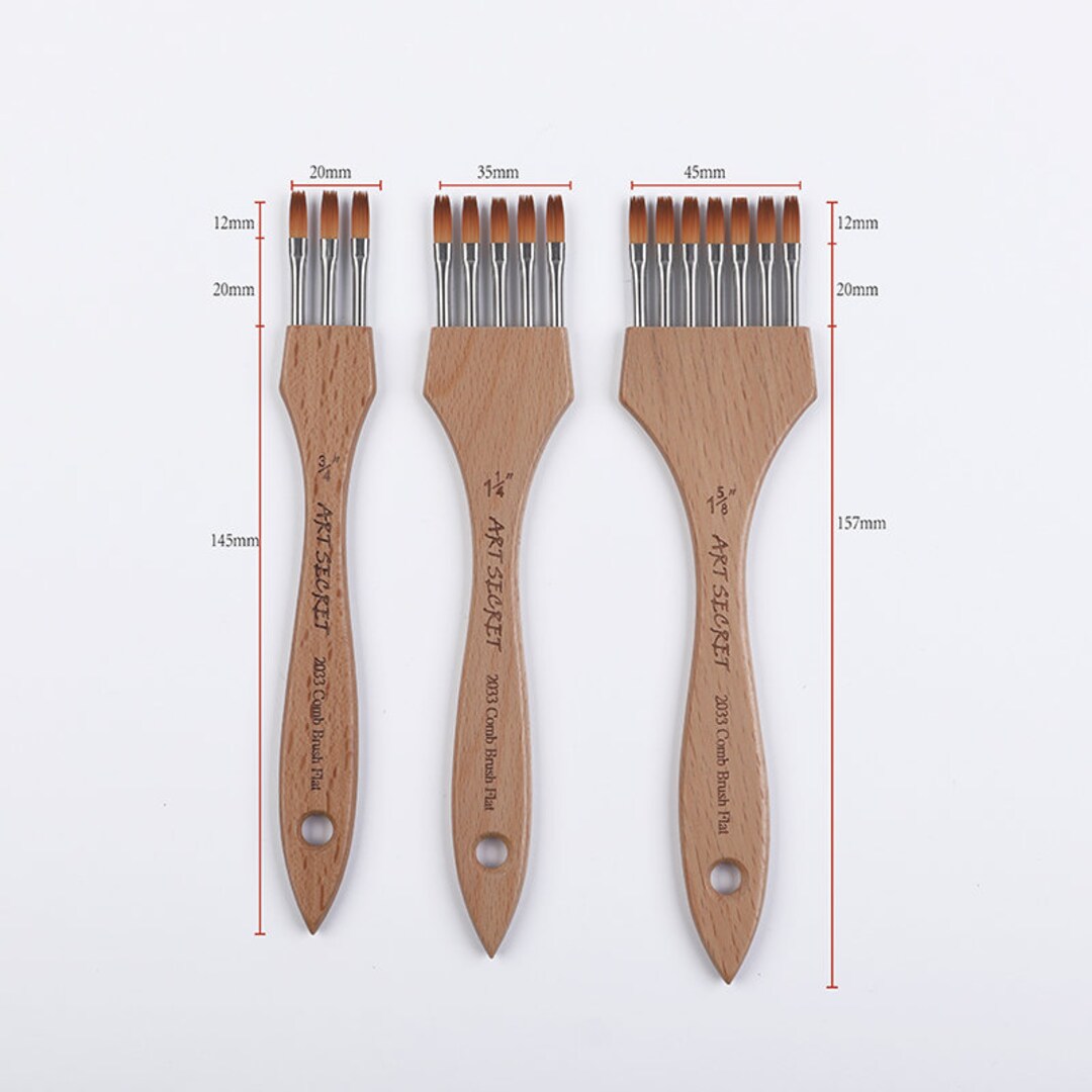 Multi-tooth Comb Watercolor Acrylic Paint Brush - Etsy