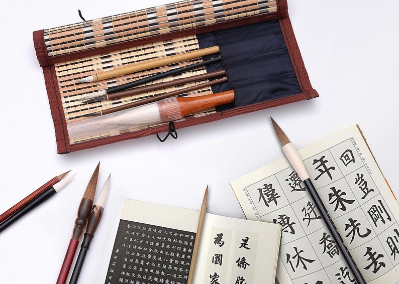 Calligraphy Brush Set Watercolor Painting Brush Set Roll-up - Etsy