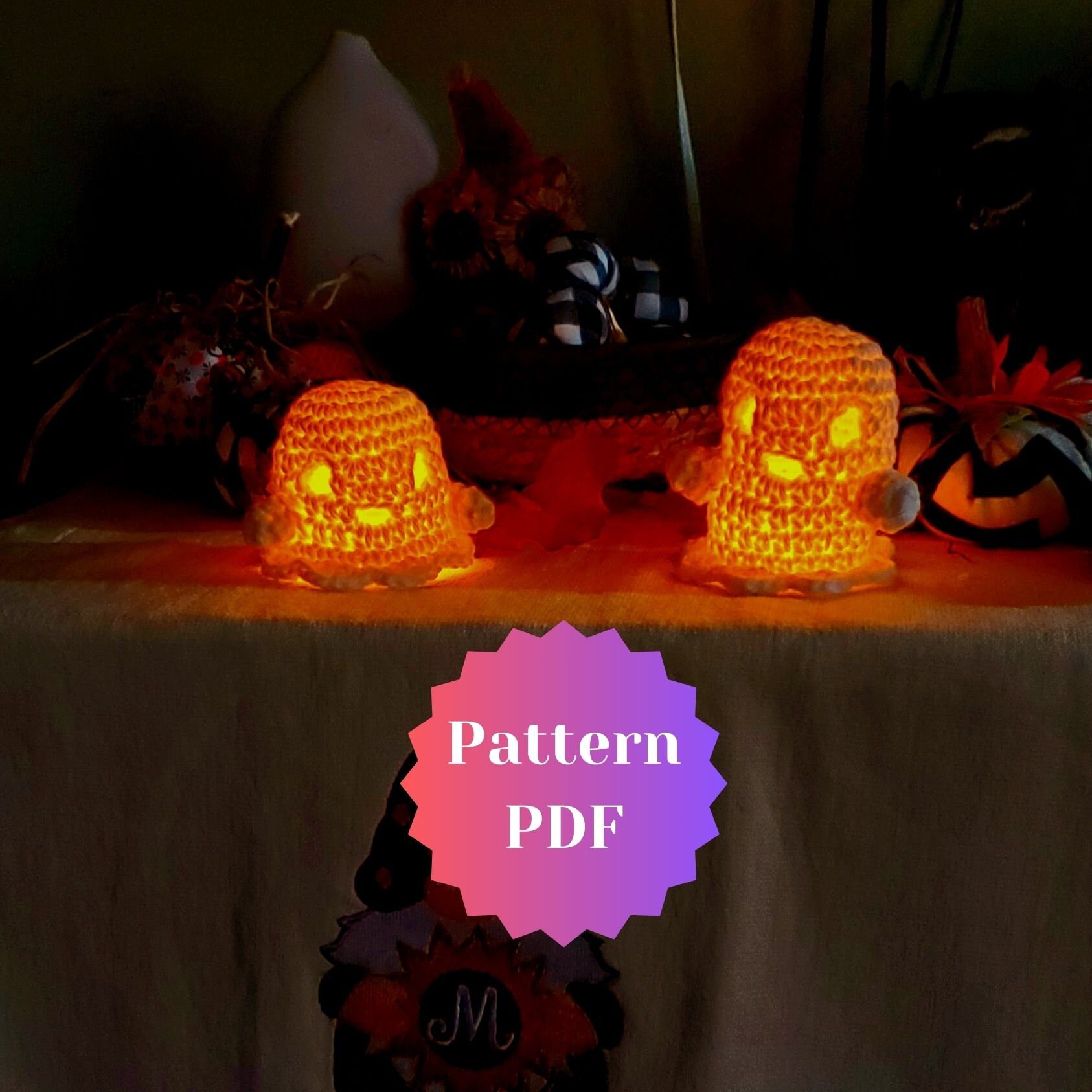 Lighted Crochet Ghost PDF Pattern Spooky Smiling Amigurumi - Etsy