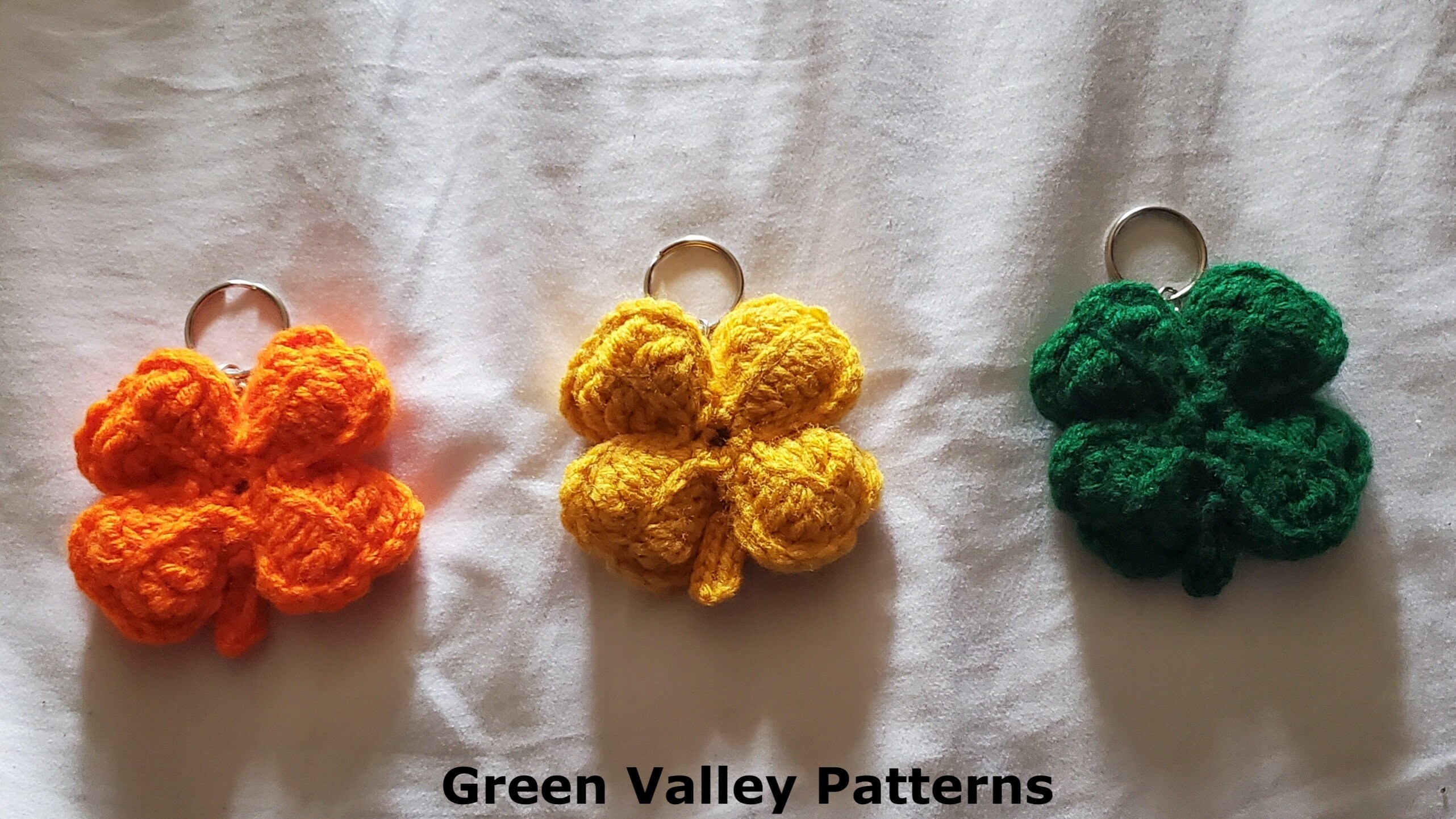 Crochet Four Leaf Clover No-sew Keychain PATTERN PDF Shamrock Amigurumi ...