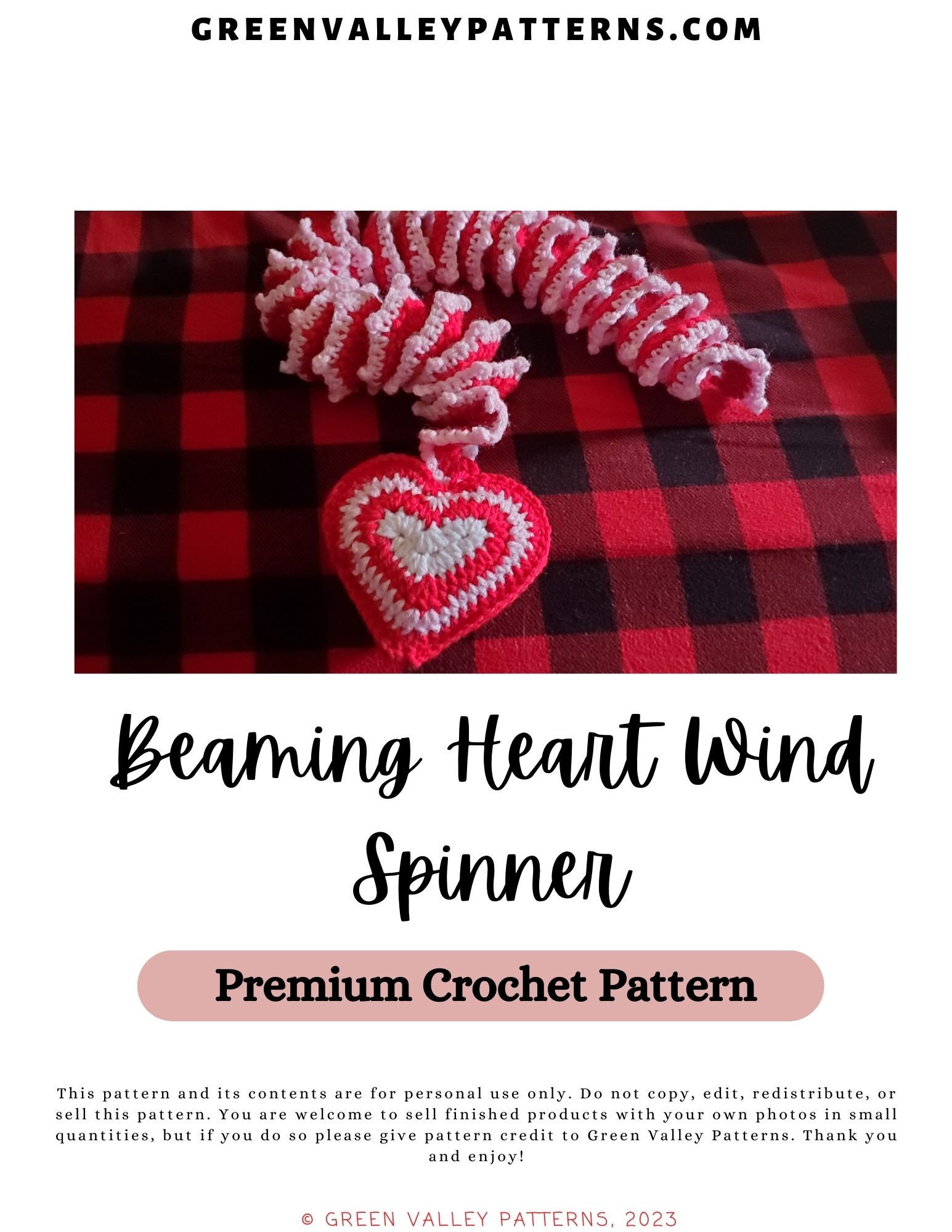 Beaming Heart Crochet Wind Spinner PATTERN PDF Valentine's - Etsy
