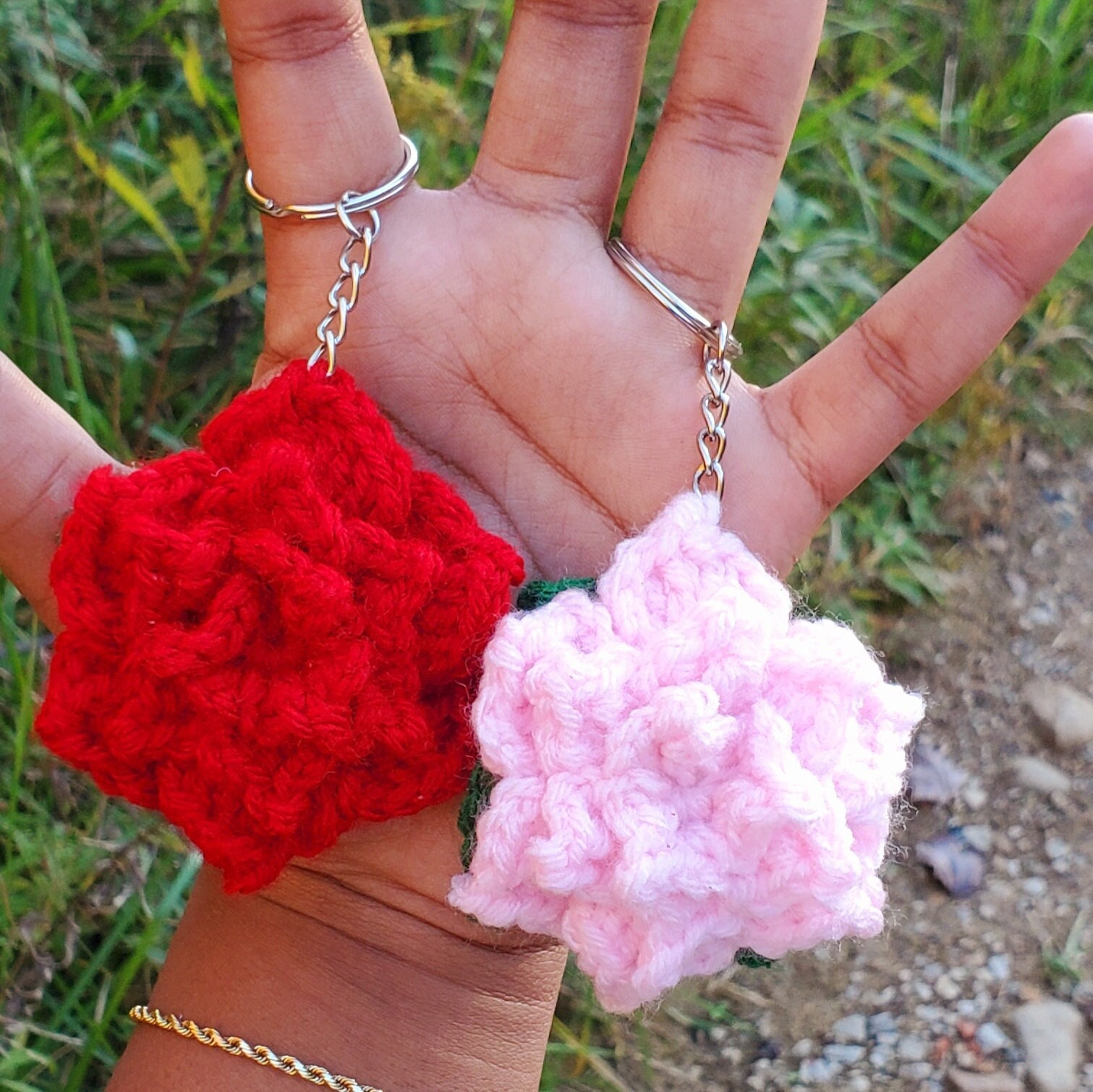 Rose Keychain NO-SEW PDF Crochet Pattern Peony Amigurumi Photo - Etsy
