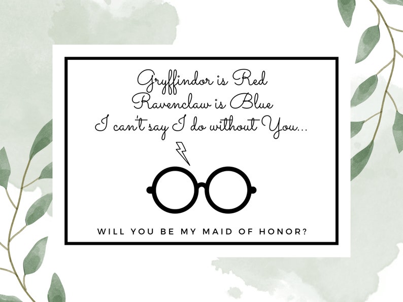 Wizard Bridesmaid Proposal, Wizard Themed Bridesmaid Proposal Card ...