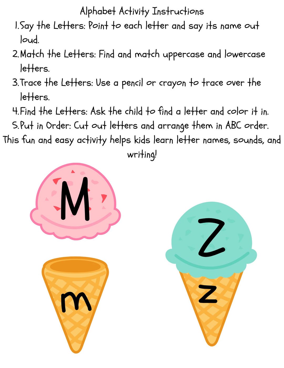Alphabet Learning Printable – Uppercase & Lowercase Letters School ...