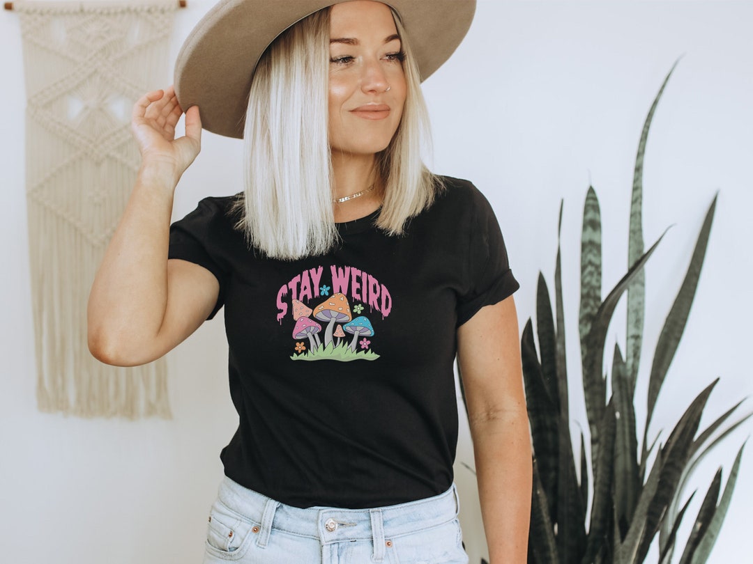 Stay Weird Psychedelic Mushroom Pastel Drip Shirt Weirdo - Etsy