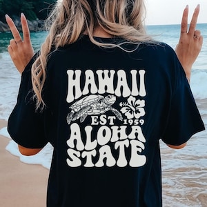 Hawaii Aloha State Shirt Trendy Summer Tee Beach Lover Shirt Aesthetic ...