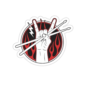 Musician Fire Drumsticks Rocker Drummer Indoor Outdoor Laptop Water ...