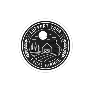 Support Local Farmer Local Biz Farmers Market Farm Fresh Sticker Clean ...