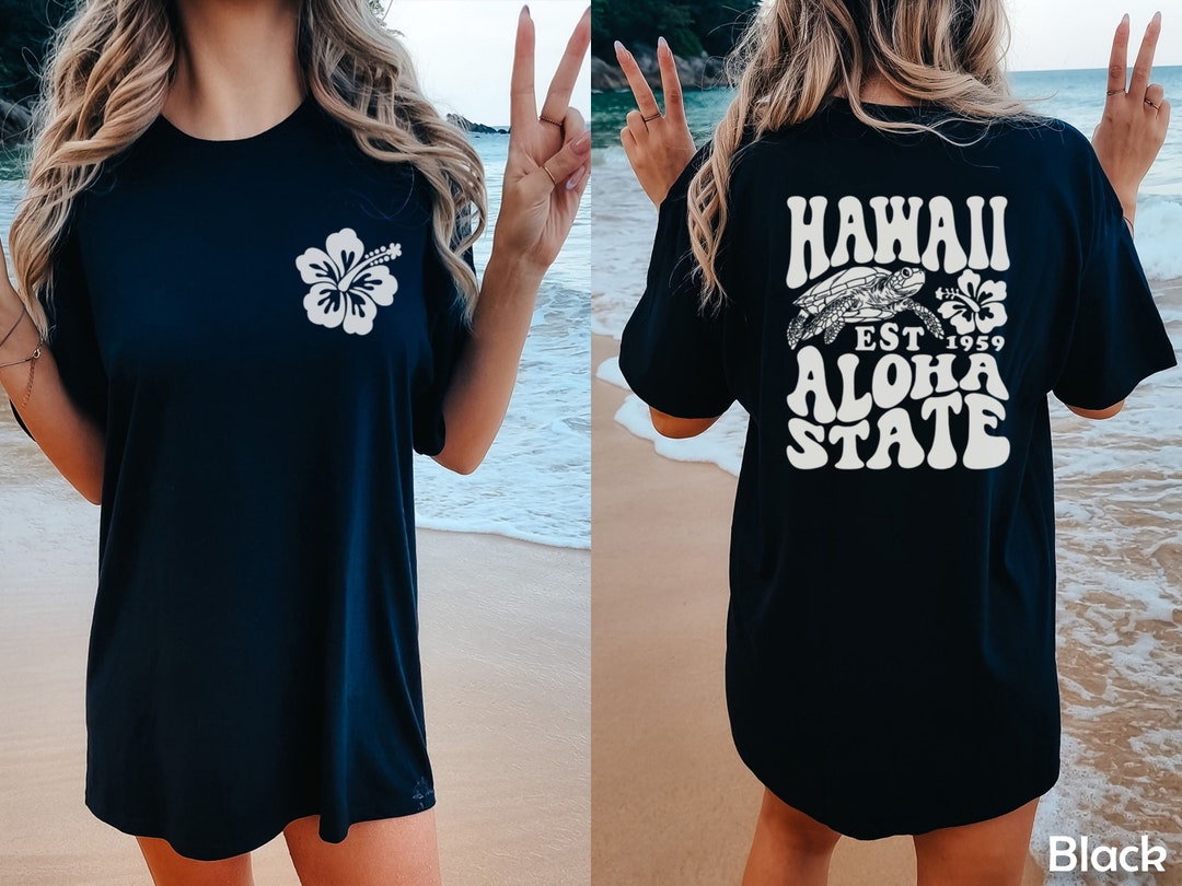 Hawaii Aloha State Shirt Trendy Summer Tee Beach Lover Shirt Aesthetic ...