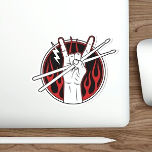 Musician Fire Drumsticks Rocker Drummer Indoor Outdoor Laptop Water ...