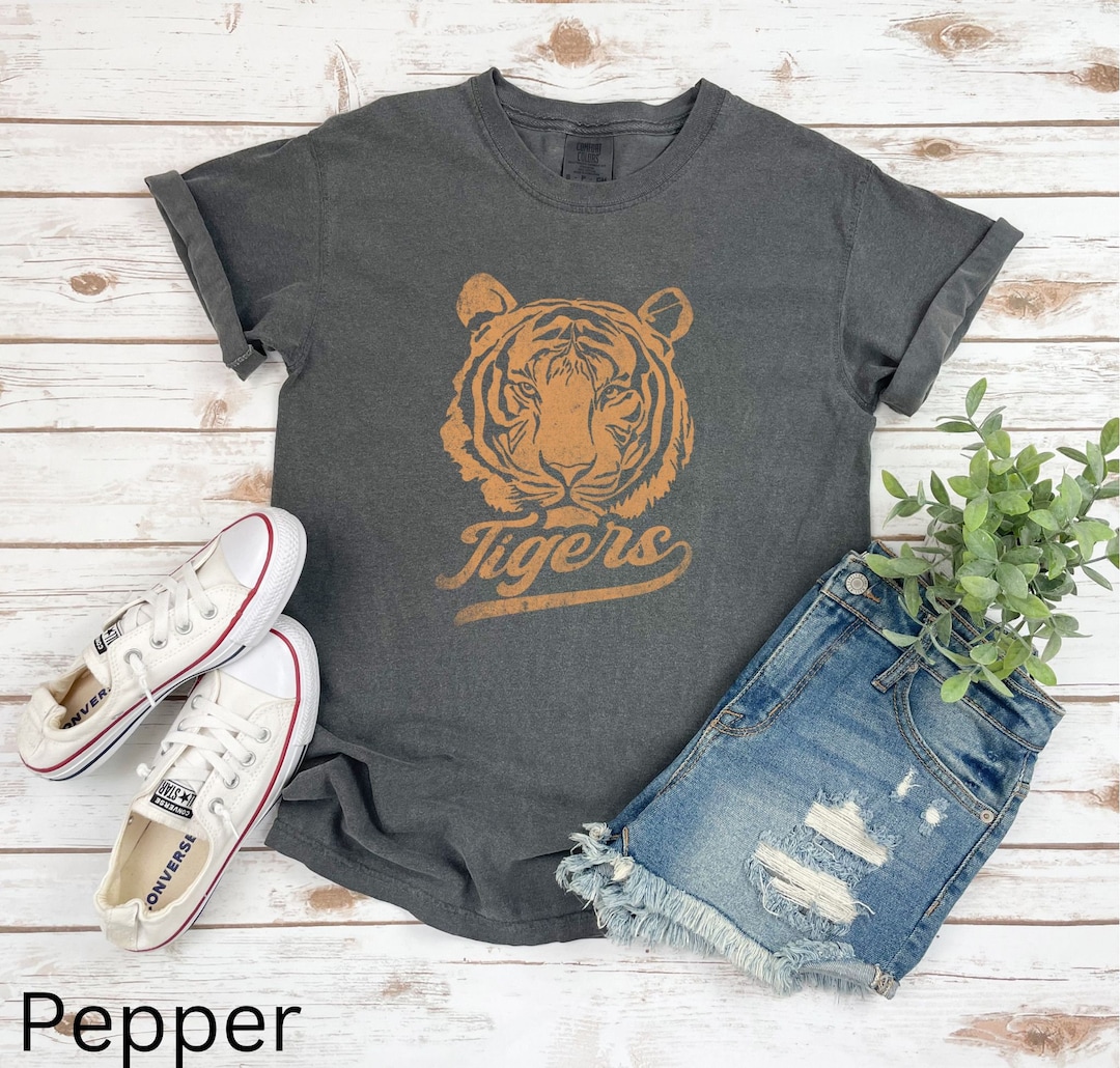 Tigers Softball Baseball Football Game Day Shirt Yellow COMFORT COLORS ...
