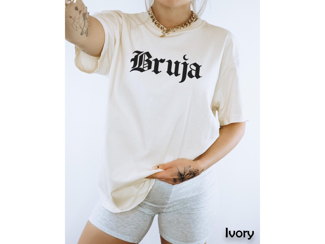 Spanish Bruja Vibes Shirt in Black, Gothic Witch Halloween Costumes ...