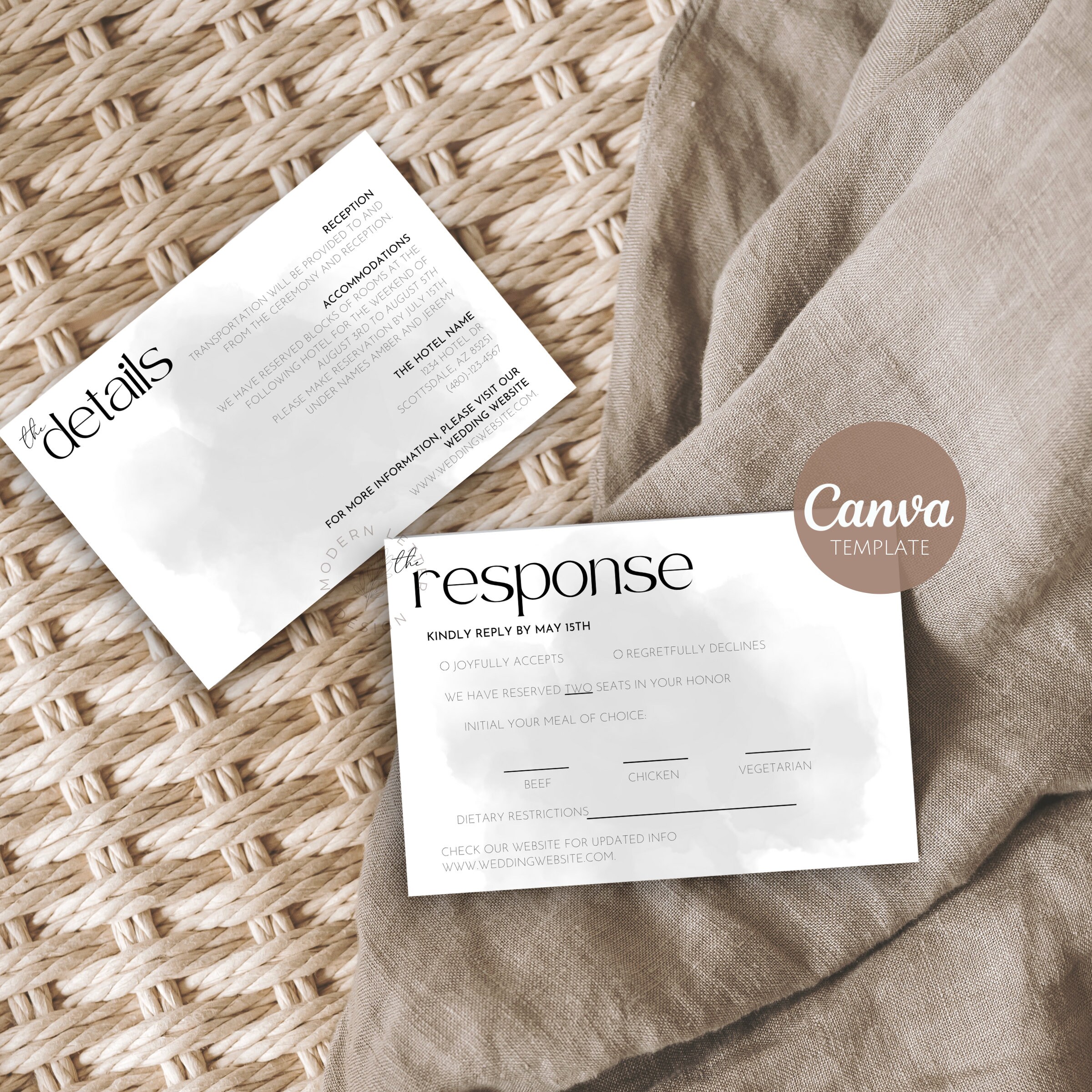 Wedding Bundle Invitation Suite Template | Invitation, Details & RSVP ...