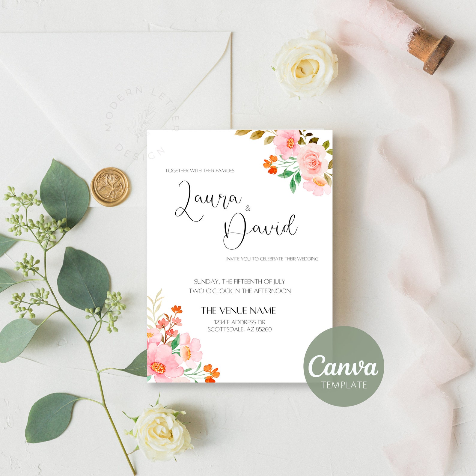 Wedding Bundle Invitation Suite Template | Invitation, Details & RSVP ...
