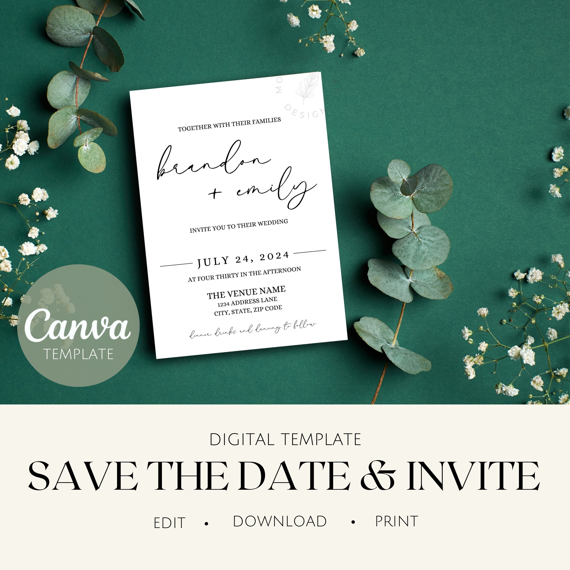 Wedding Bundle Invitation Suite Template Invitation, Details & RSVP ...