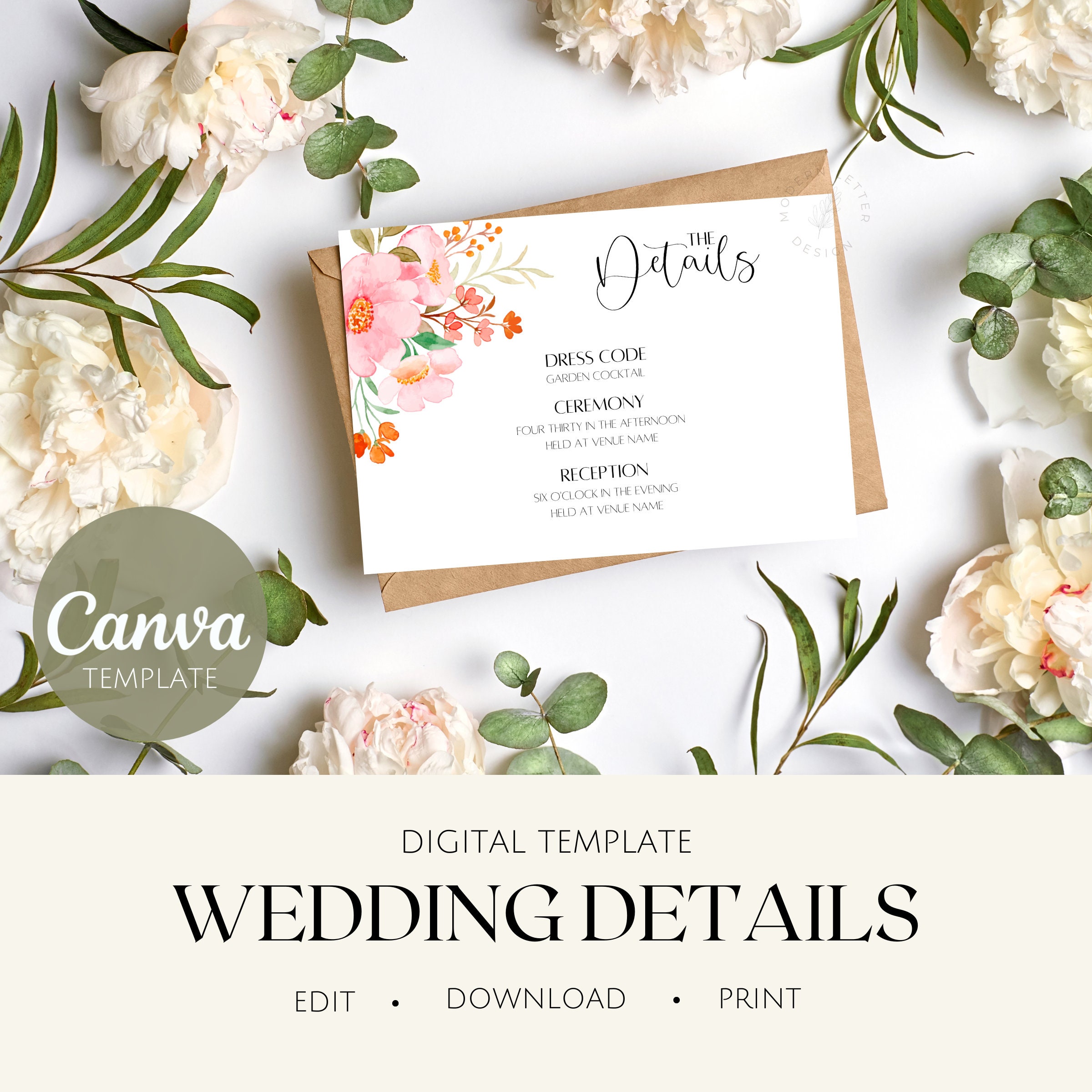 Wedding Bundle Invitation Suite Template | Invitation, Details & RSVP ...
