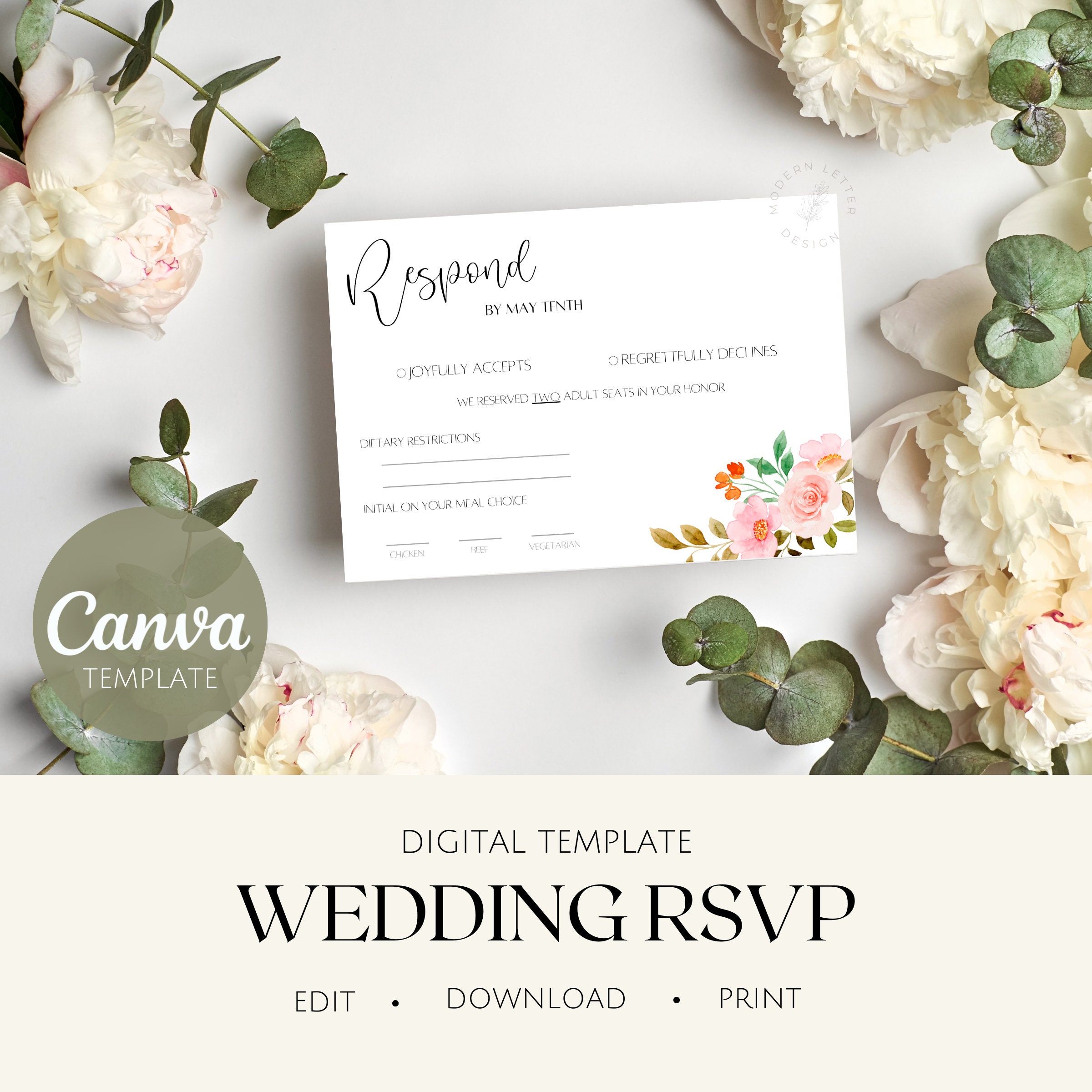 Wedding Bundle Invitation Suite Template | Invitation, Details & RSVP ...