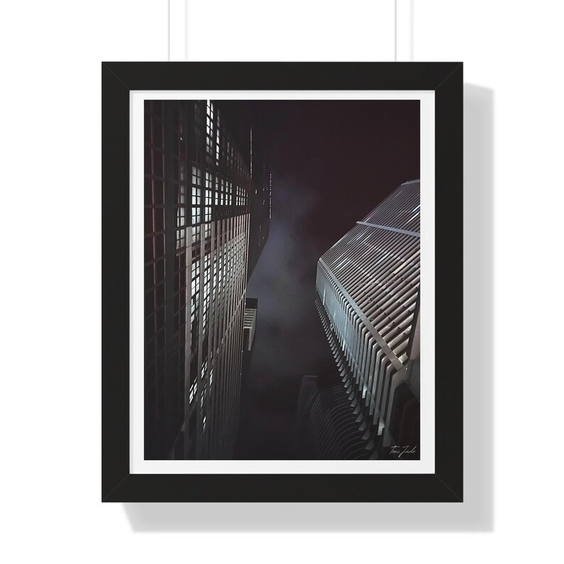 City Night Skies - Framed Vertical Poster - Etsy