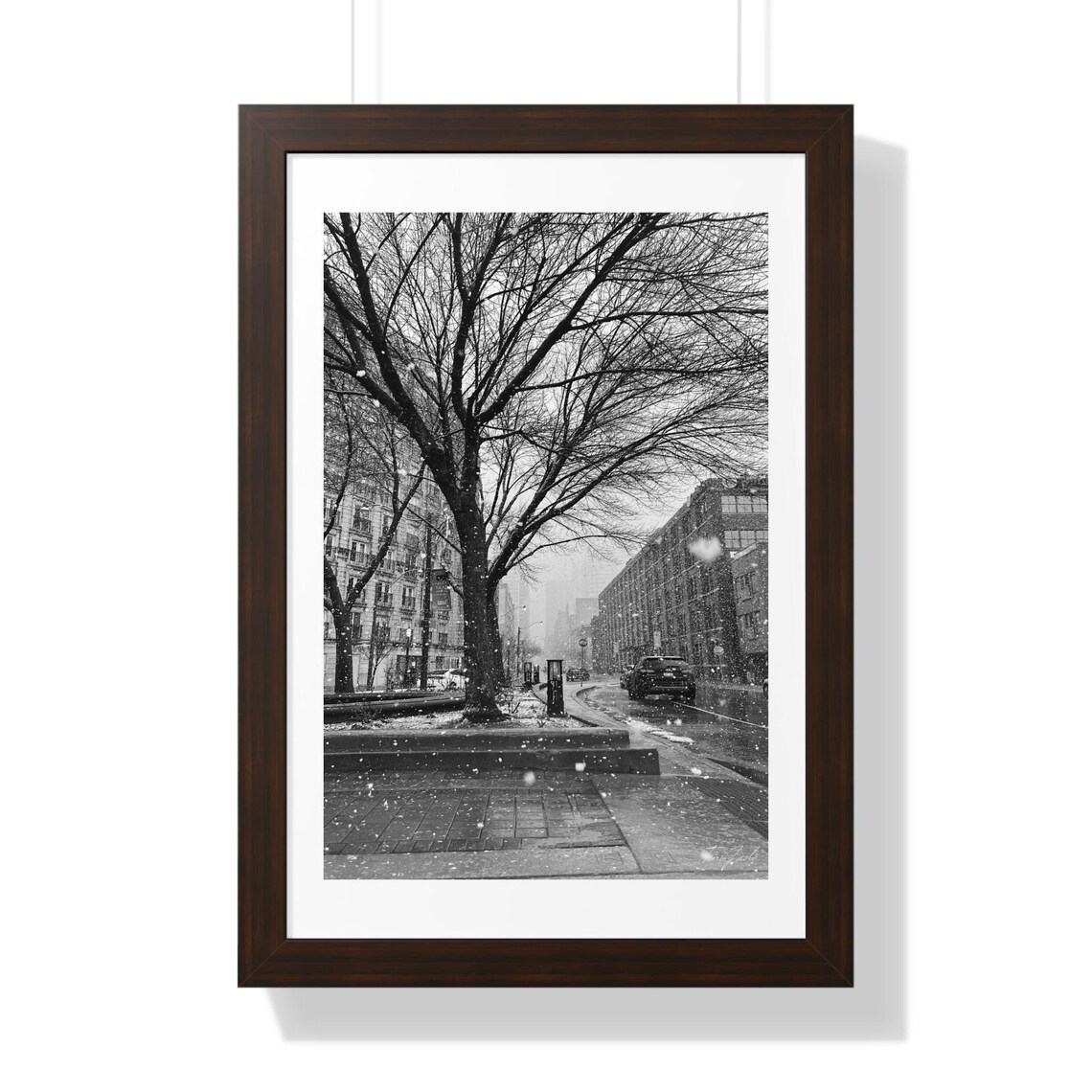 Snowfall Downtown - Framed Vertical Poster - Etsy