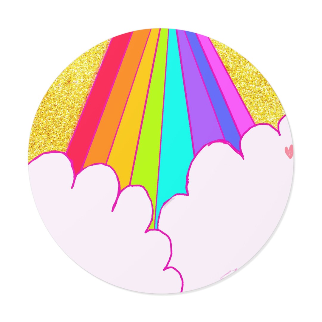 Rainbow Clouds Round 3x3 Sticker - Etsy